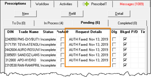 Sending an Authorization Request for Prescriptions in a Batch
