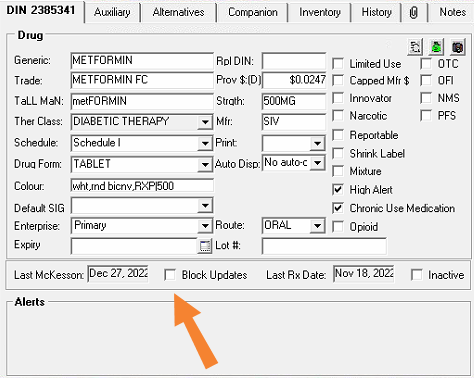 Blocking General Information Drug Updates