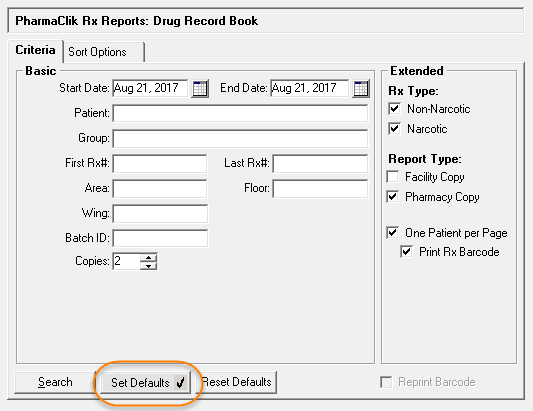 Saving Default Settings for Reports Saving Default Settings for Reports