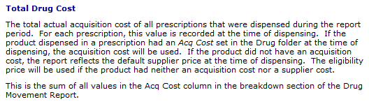 Drug Movement Report