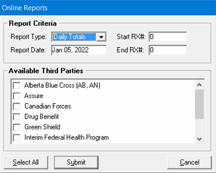 Creating Third Party Reports (TP Reports)