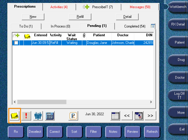 Adding a Sticky Note on the Workbench